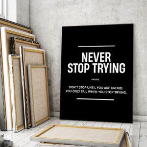 Don't Give up Motivational Wall Art for Home Office Decor Success Quote ...
