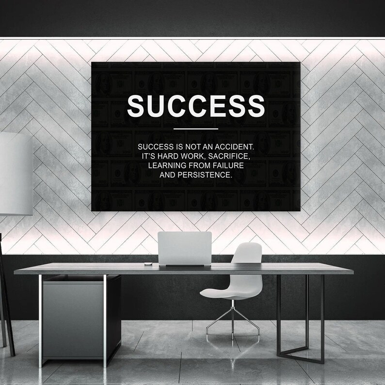 Success Wall Art Motivational Quote Canvas for Office Decor Success ...