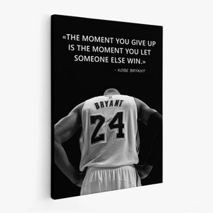 Kobe Bryant Canvas Inspirational Quotes Wall Art for Office Decor Black ...