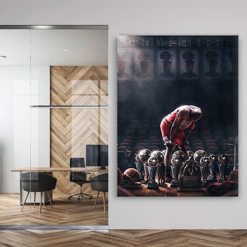Michael Jordan Trophies Wall Art Poster