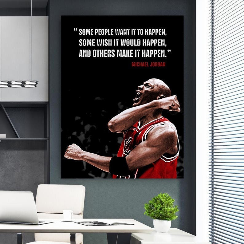 Basketball Wall Art Motivational Michael Jordan Poster sold by Jeff ...