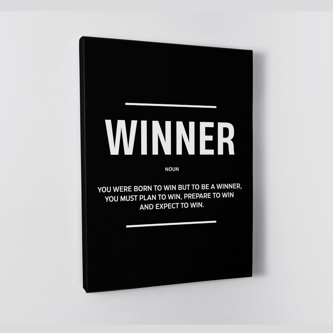 Winner Quotes Poster Minimalist Definition Prints for Office Wall Art ...