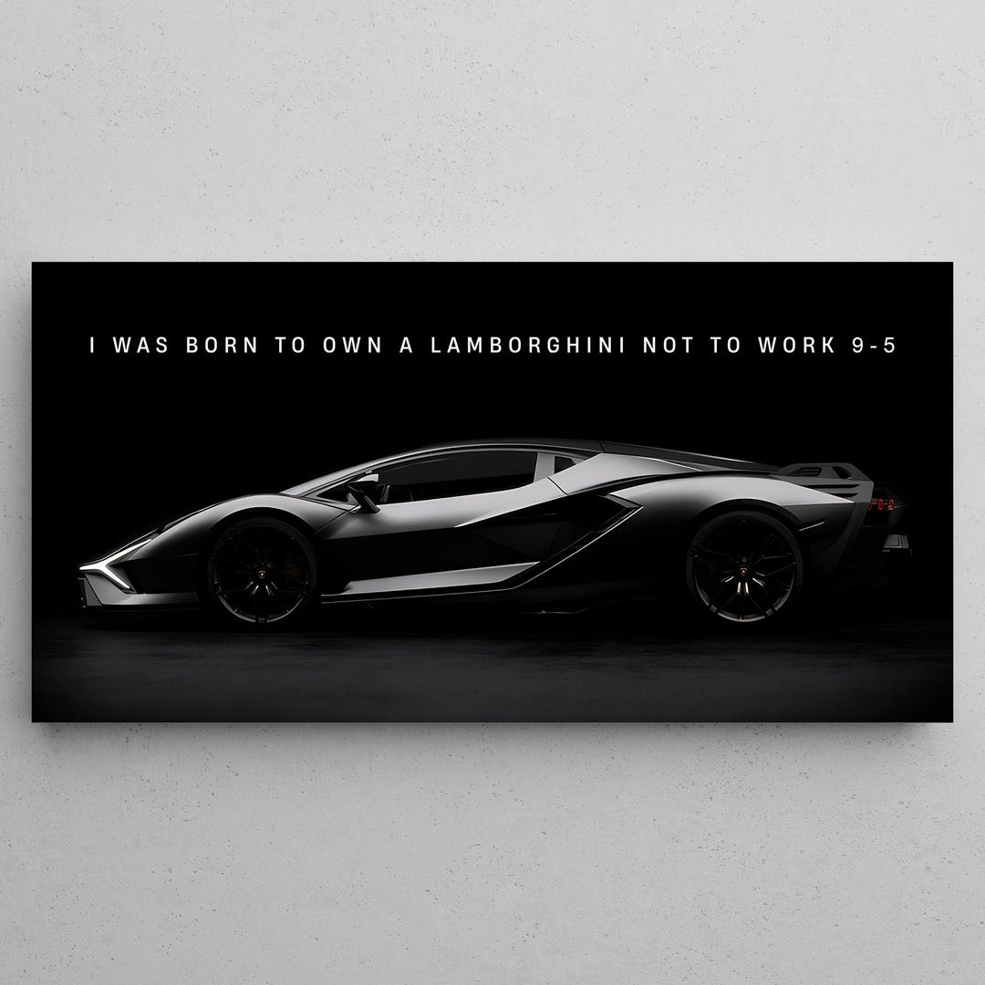 Lamborghini Wall Art Motivational Quote Poster for Home Office Decor ...