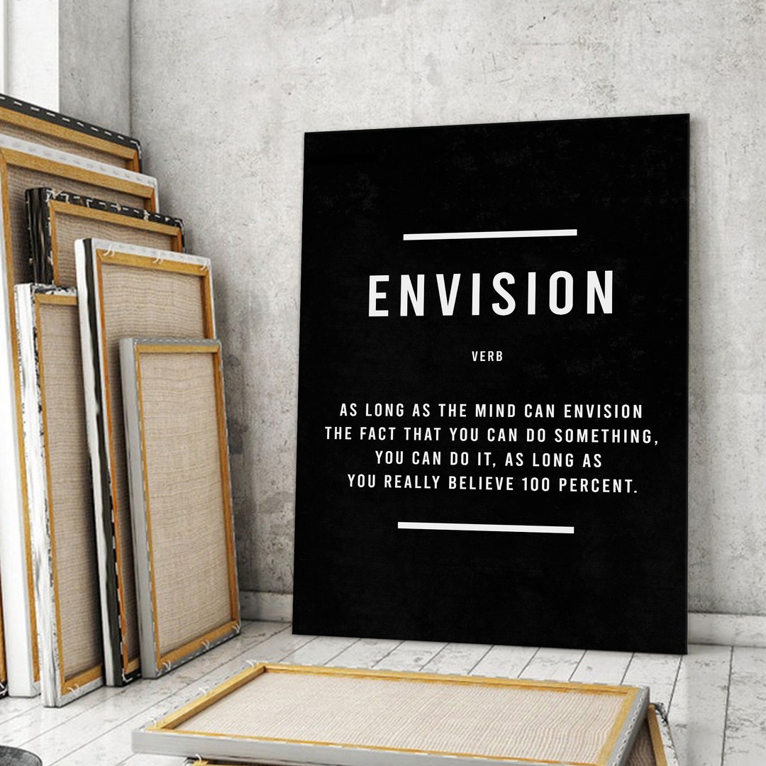 Envision Noun Definition Office Wall Art Inspirational Word Canvas ...