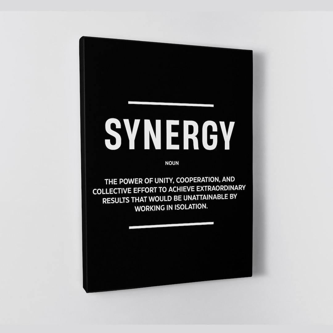 Synergy Definition Poster Inspirational Teamwork Sign Prints for Office ...
