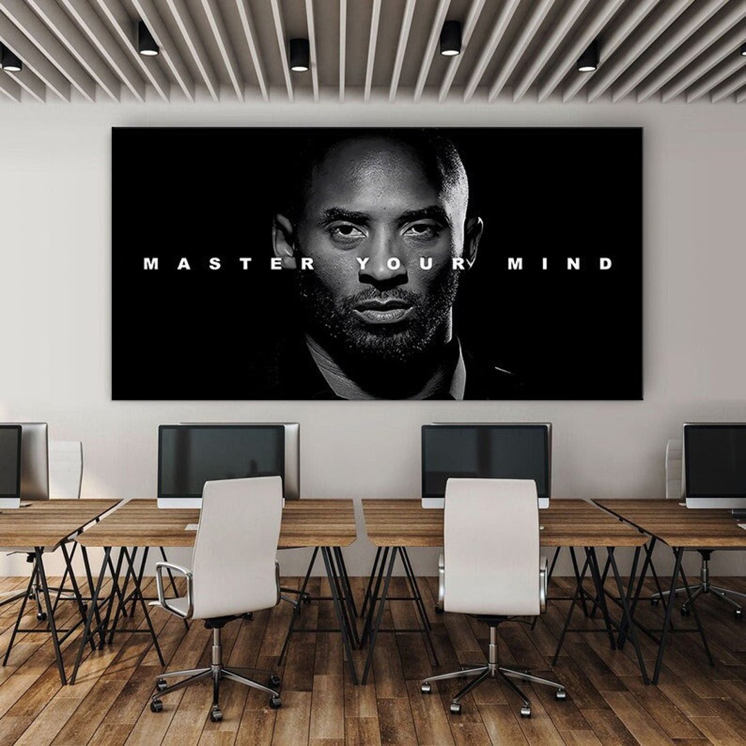 Kobe Bryant Wall Art Master Your Mind Landscape Canvas Mindset Quote ...
