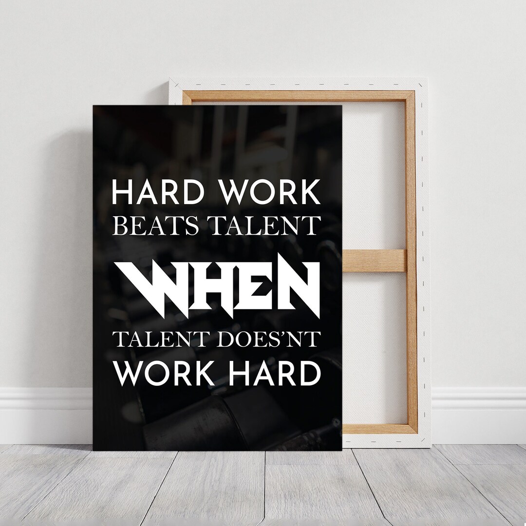 Hard Work Beats Talent Motivational Wall Art for Gym Decor Hustle ...