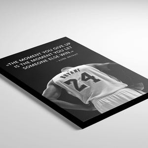 Kobe Bryant Canvas Inspirational Quotes Wall Art for Office Decor Black ...