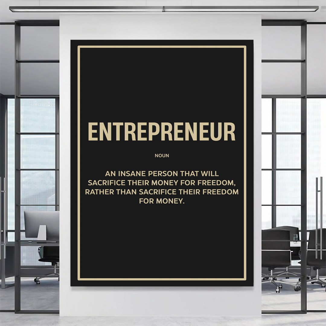 Entrepreneur Wall Art for Office Decor Inspirational Quotes Print ...