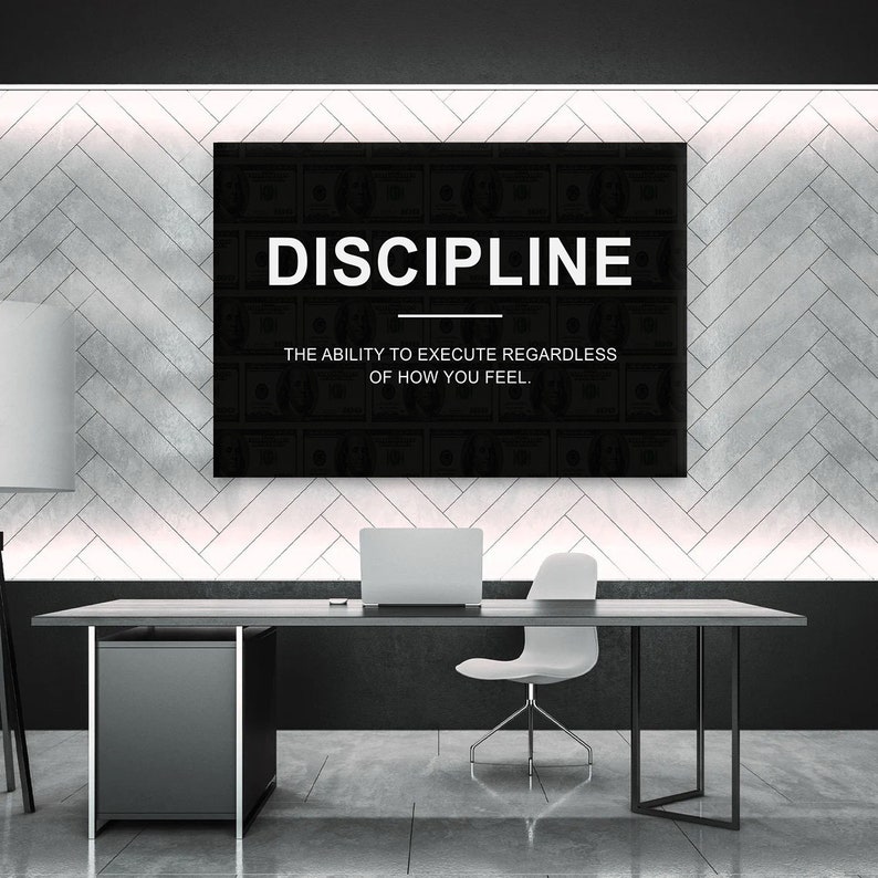 Discipline Quote Motivational Wall Art Office Sign Decor - Etsy