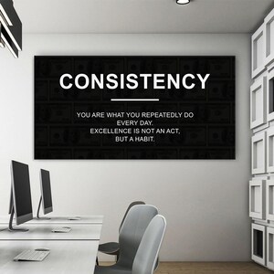 Consistency Wall Art Definition Print Motivational Wall Art Home Office ...