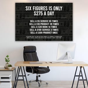 Money Motivational Wall Art Entrepreneur Office Prints Decor Business ...
