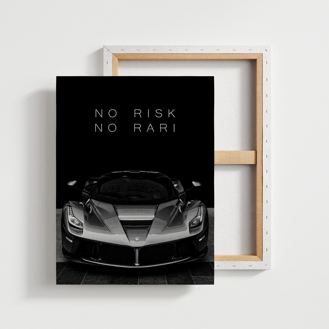 No Risk No Rari Wall Art Motivational Canvas for Office Decor Sport Car ...