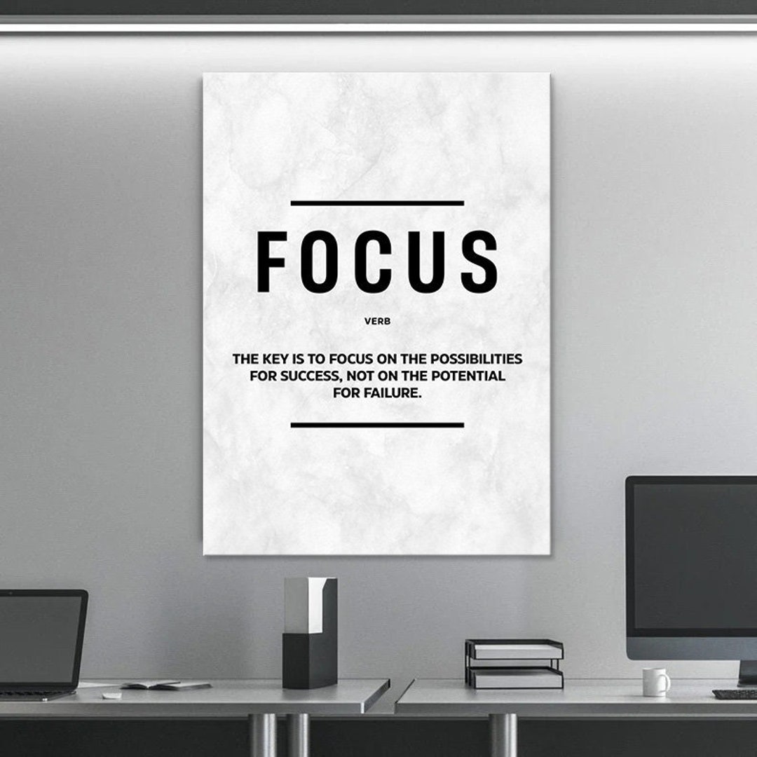 Focus Verb Definition Print Home Office Decor Entrepreneur Sign Success ...