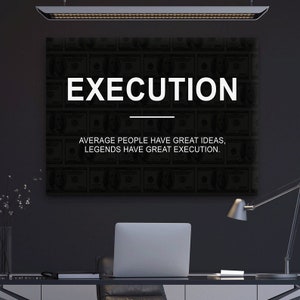 Execution Definition Wall Art Office Decor, Motivational Wall Art Quote ...