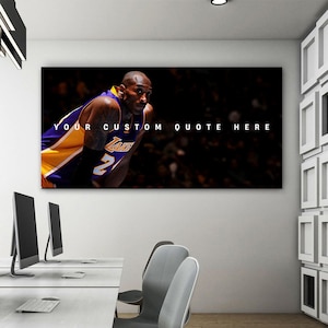Custom Quotes Kobe Bryant Poster Basketball Wall Art Boys Dorm Room ...