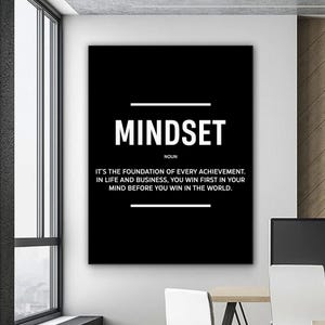 Mindset Poster Inspirational Office Wall Art Definition Prints Success ...