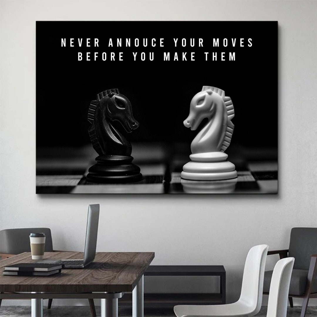 Chess Set Wall Art Motivational Quotes for Office Decor Entrepreneur ...