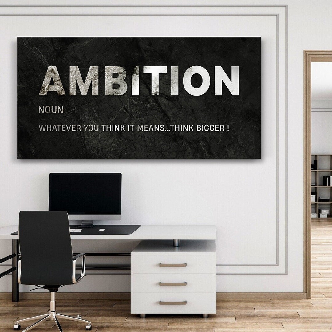 Ambition Print Inspirational Wall Art for Office Decor Success Mindset ...