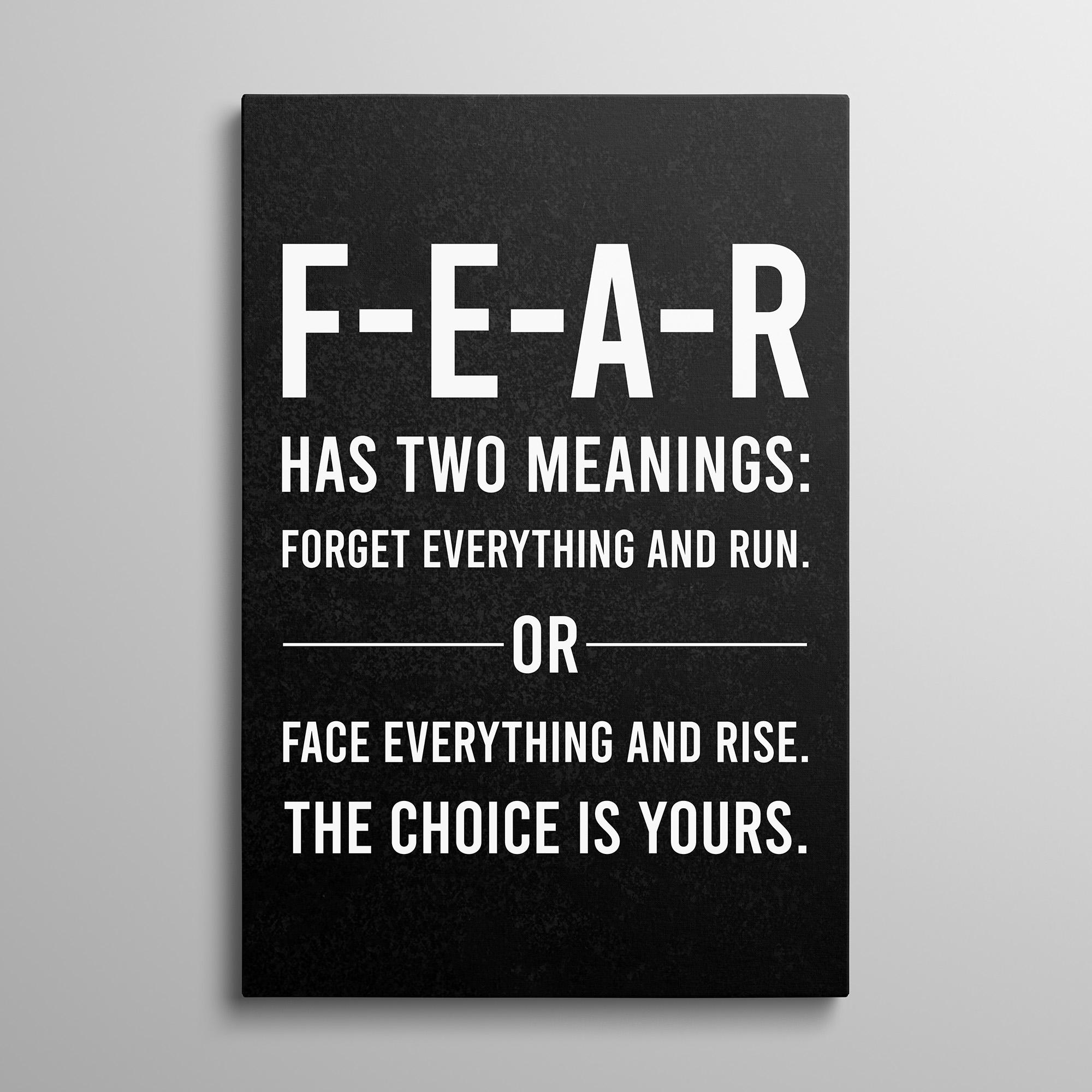 Fear Definition Poster Motivational Wall Art for Office Decor Success ...