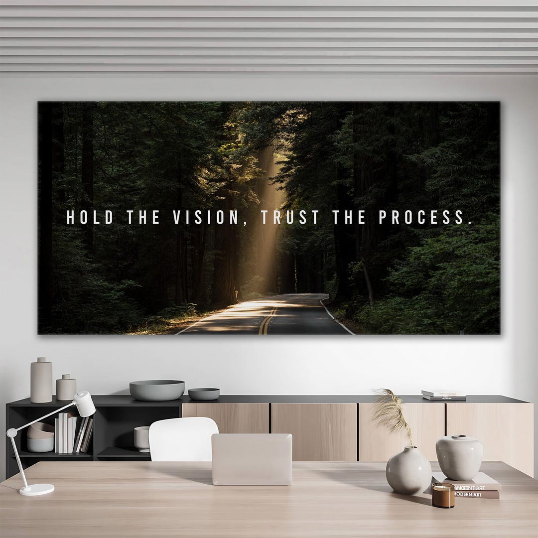Hold the Vision Motivational Wall Art Landscape Canvas Print Modern ...