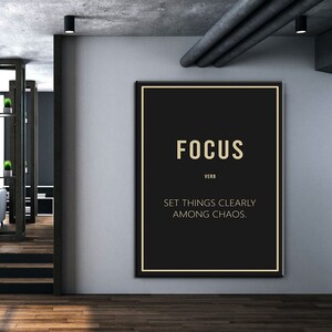 Focus Definition Canvas Home Office Decor Entrepreneur Print Success ...