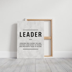 Leader Definition Inspirational Wall Art Leadership Quote Poster Home ...