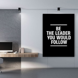 Leadership Wall Art Motivational Quote Poster for Office Sign Leader ...