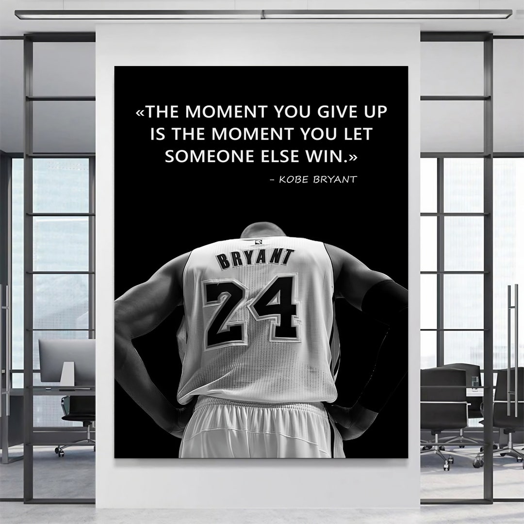 Kobe Bryant Canvas Inspirational Quotes Wall Art for Office Decor Black ...