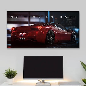 No Risk No Rari Poster Motivational Cars Wall Art for Workplace Decor ...