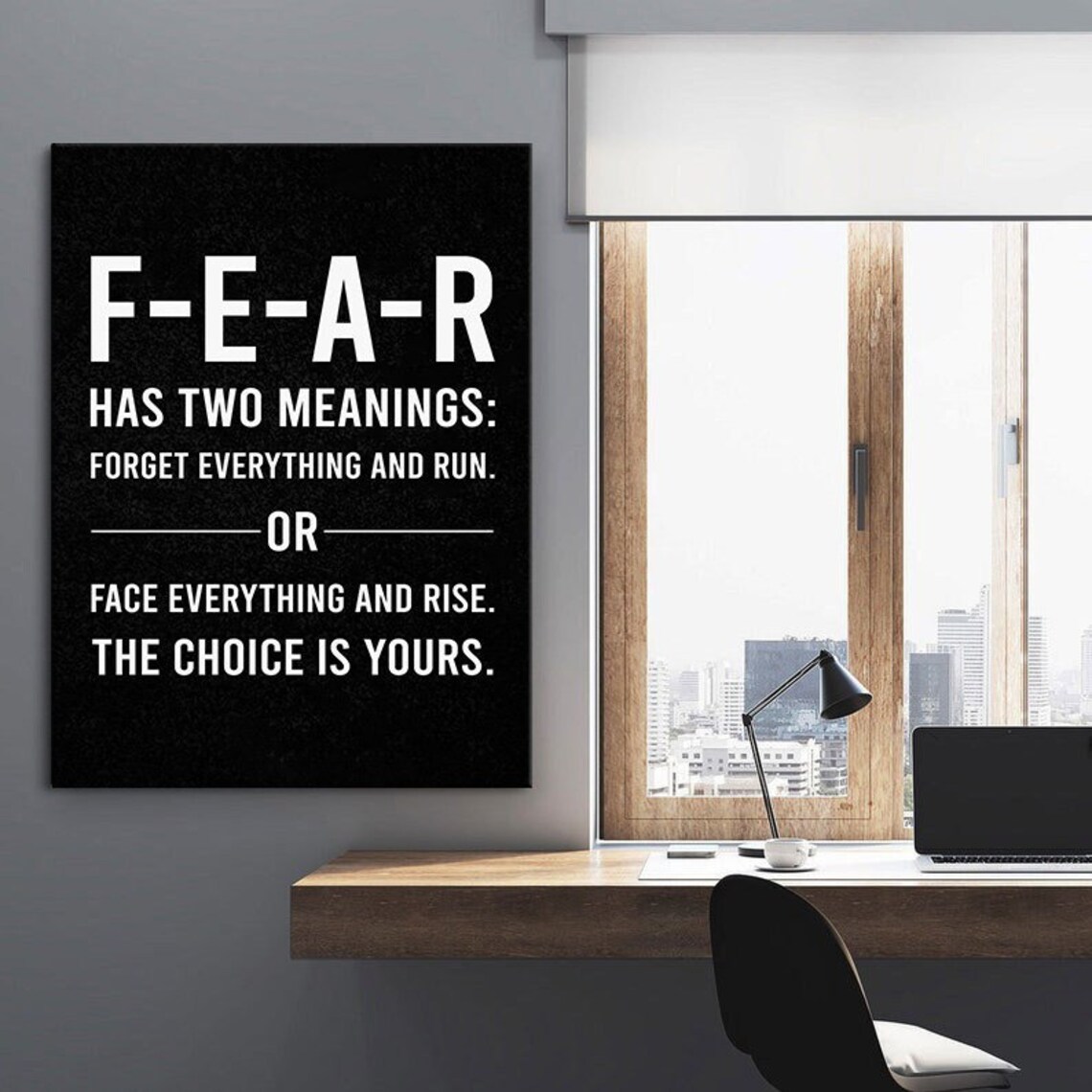 Fear Definition Poster Motivational Wall Art for Office Decor Success ...