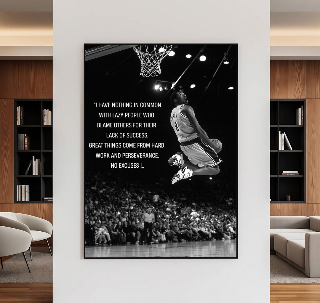 Kobe Bryant Poster Motivational Quote Wall Art for Office Decor ...