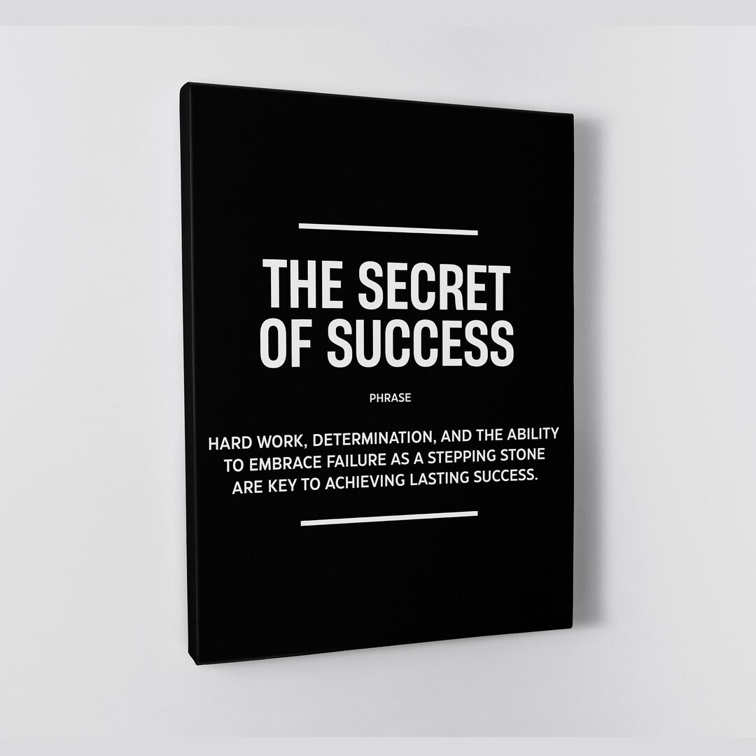 The Secret of Success Wall Art Motivational Canvas for Office Decor ...