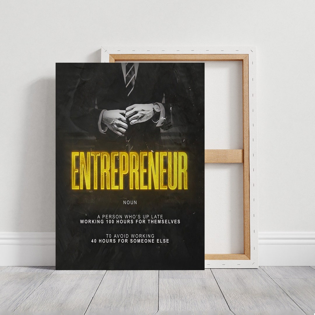 Entrepreneur Wall Art Motivational Canvas Workspace Wall Decor ...