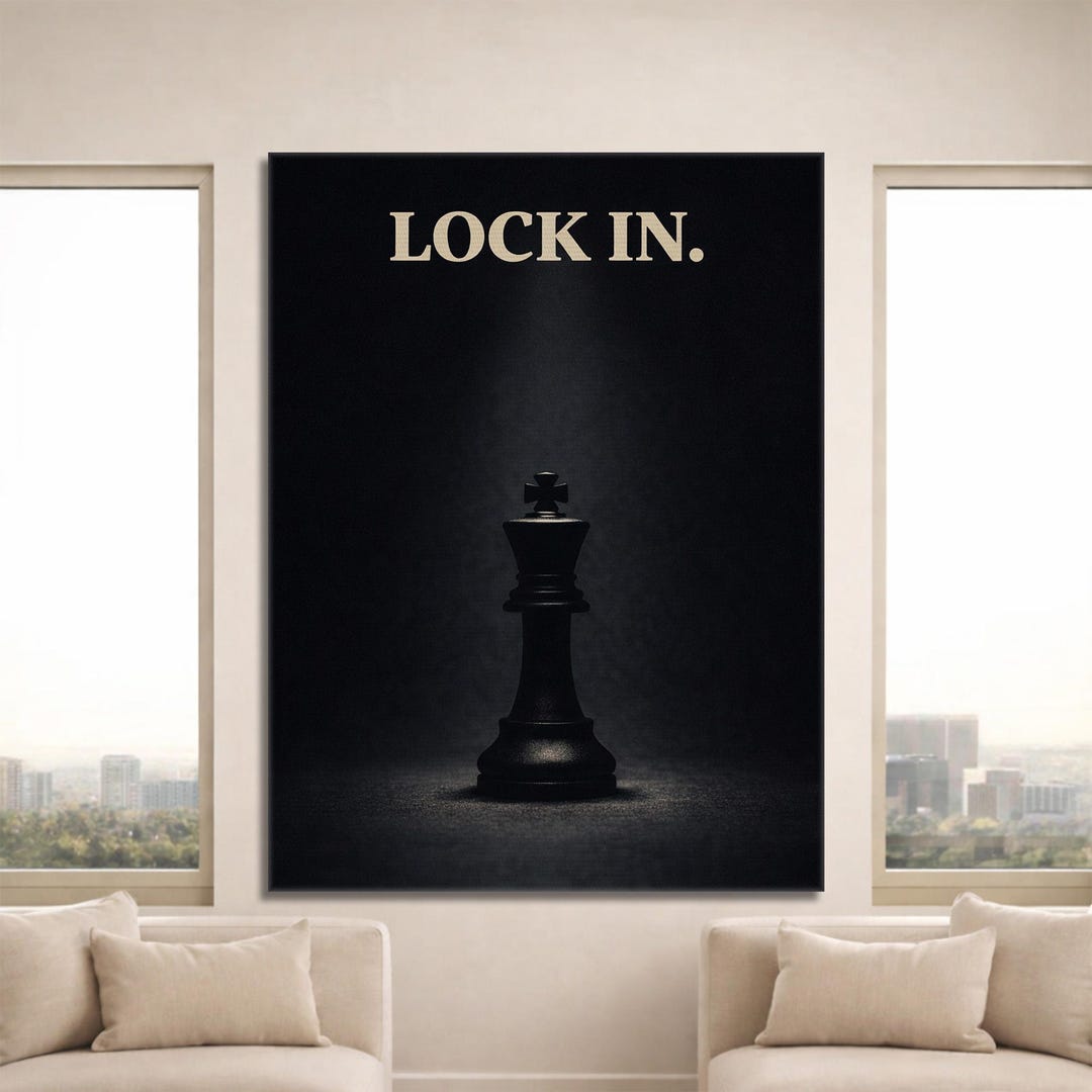 Lock in King Chess Wall Art for Entrepreneur Office Decor, Motivational ...