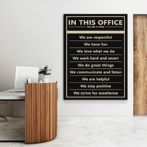 Team Work Poster for Office Wall Art Inspirational Sign for Work Team ...