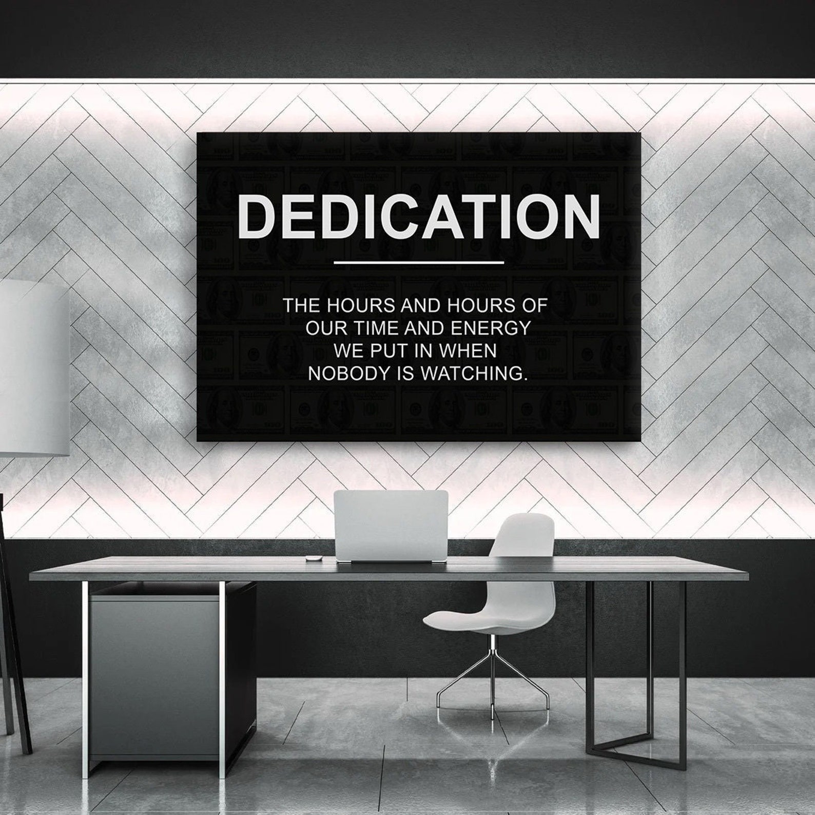 Dedication Canvas Motivational Wall Art Quotes for Workspace Decor ...