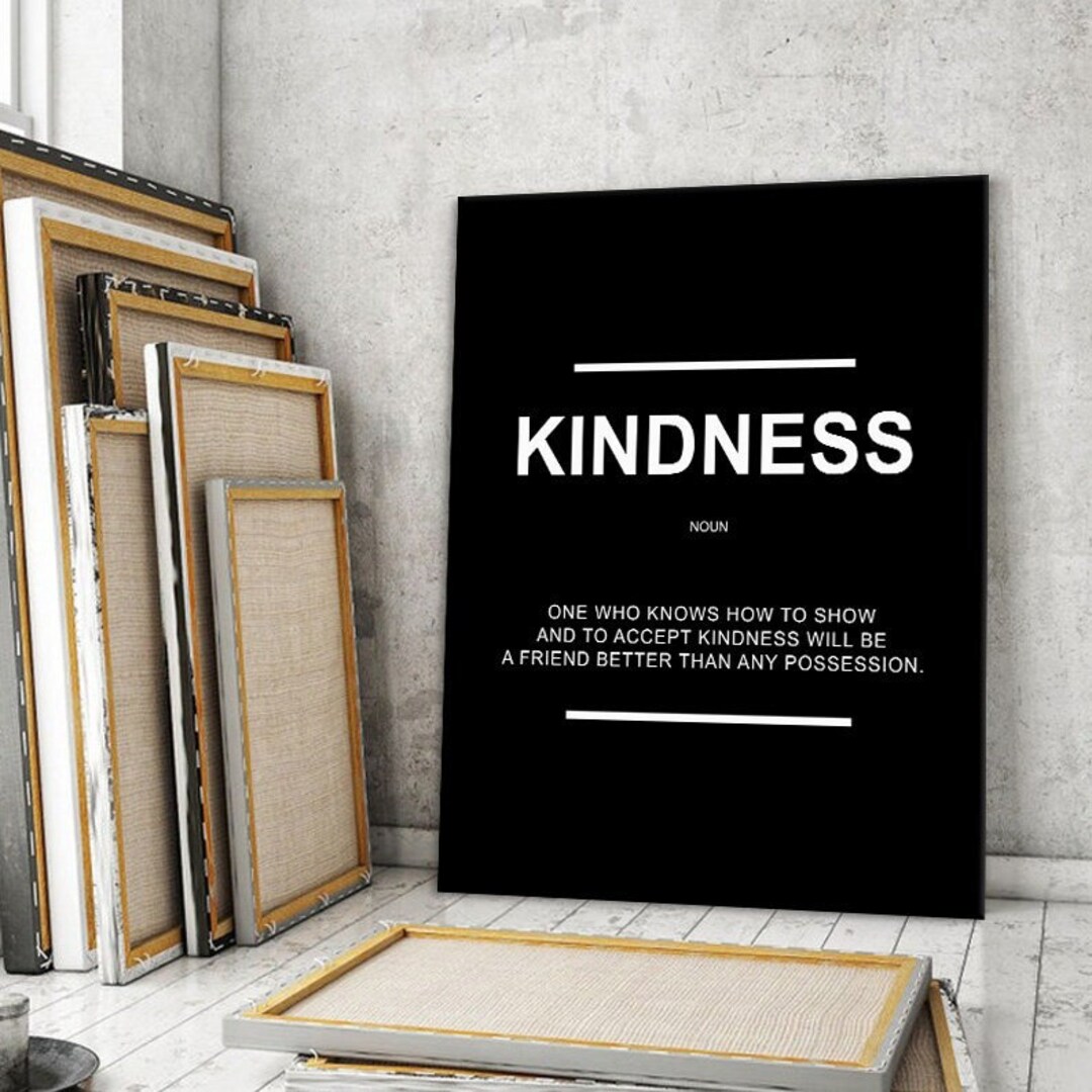 Kindness Definition Canvas Office Decor Motivational Wall Art - Etsy