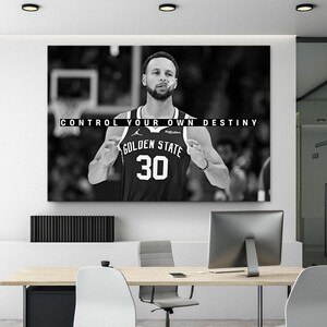 Stephen Curry Poster Inspirational Wall Art Success Mindset Quote ...