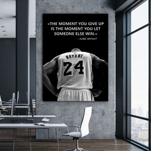 Kobe Bryant Canvas Inspirational Quotes Wall Art for Office Decor Black ...