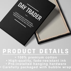 Day Trader Poster Inspirational Trading Canvas Prints for Trading Room ...