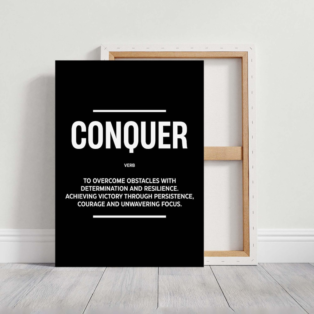 Conquer Poster Motivational Canvas Prints for Office Decor Entrepreneur ...