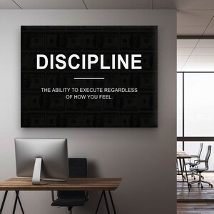 Discipline Quote Motivational Wall Art, Office Sign Decor, Discipline ...