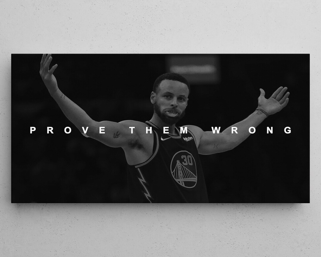 Steph Curry Wall Art Motivational Canvas Prove Them Wrong Quote for ...