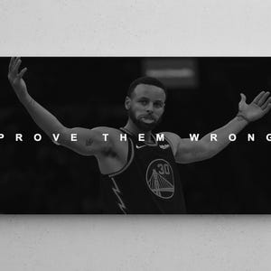 Steph Curry Wall Art Motivational Canvas Prove Them Wrong Quote for ...