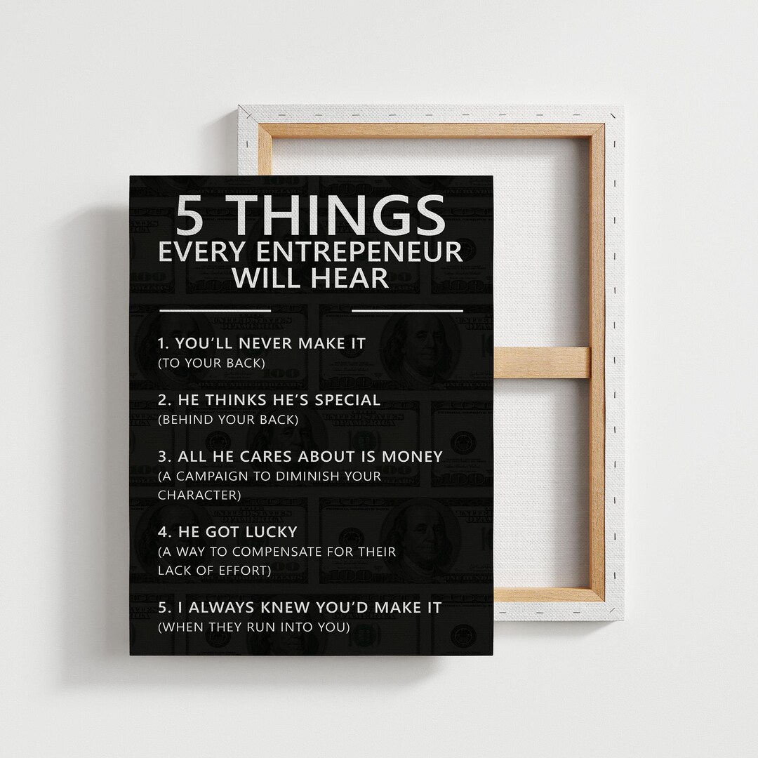 Inspirational Entrepreneur Wall Art Home Office Canvas Entrepreneurship ...