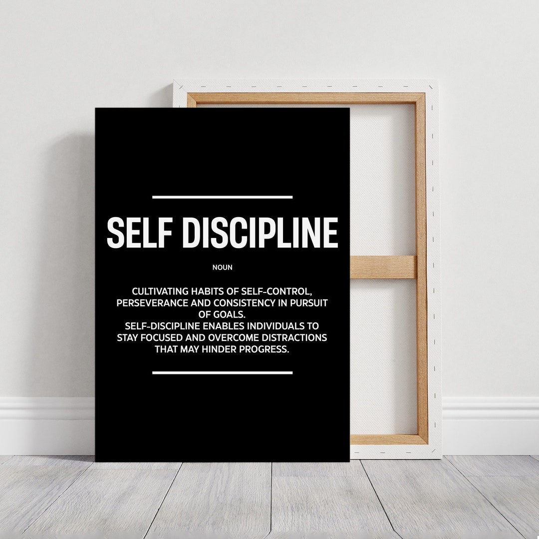 Self Discipline Poster Success Mindset Wall Art Black White Office Wall ...