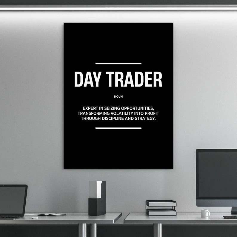 Day Trader Poster Inspirational Trading Canvas Prints for Trading Room ...