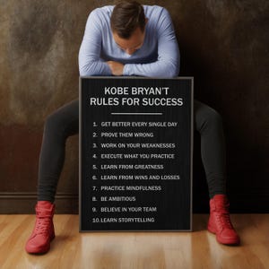 Kobe Bryant Rules of Success Poster Motivational Canvas for Boys Room ...