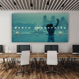 Boxing Motivational Canvas Wall Art Worth Everything Modern Success ...